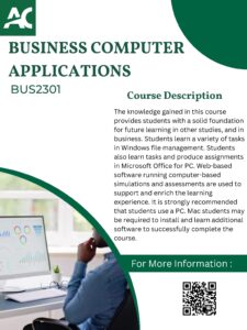 BUS 2301 – Business Computer Applications | Office of Academic Partnerships