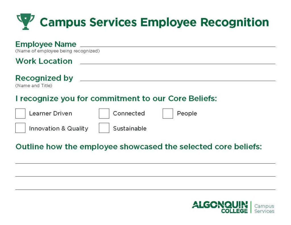 Employee Recognition program - Campus Services