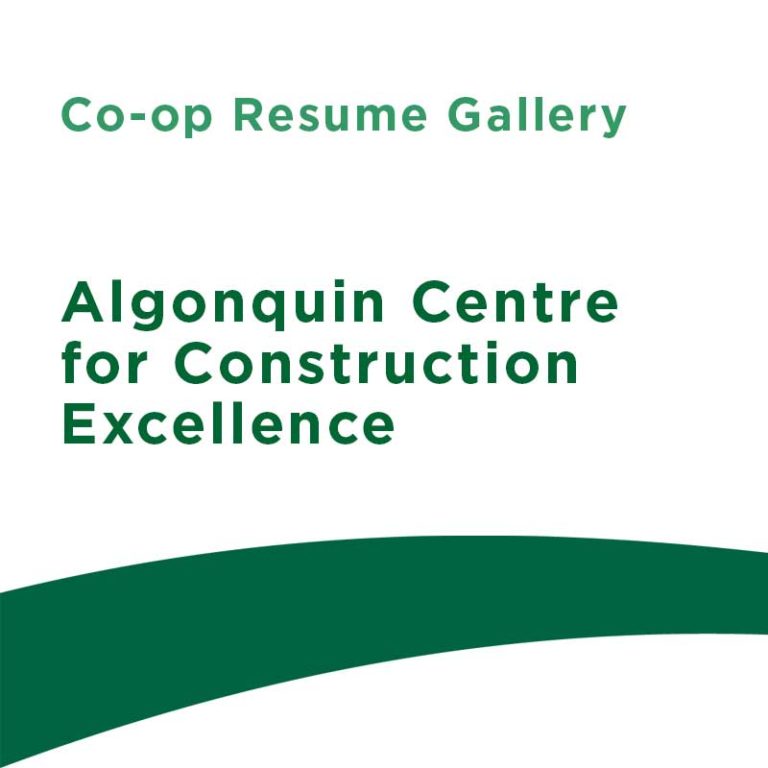 Co-op Resume Gallery - Co-op & Career Centre