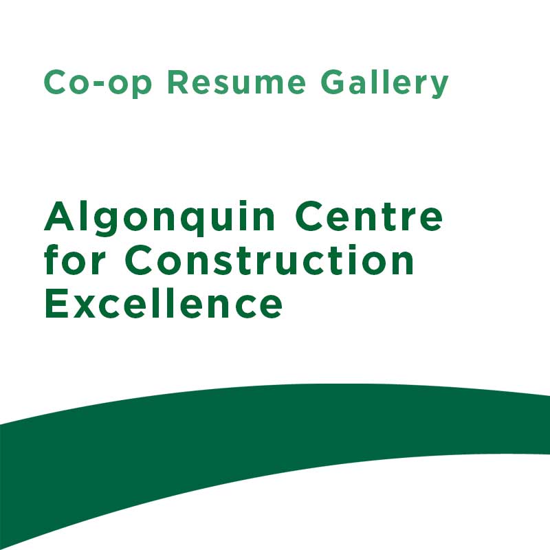 Co-op Resume Gallery - Co-op & Career Centre