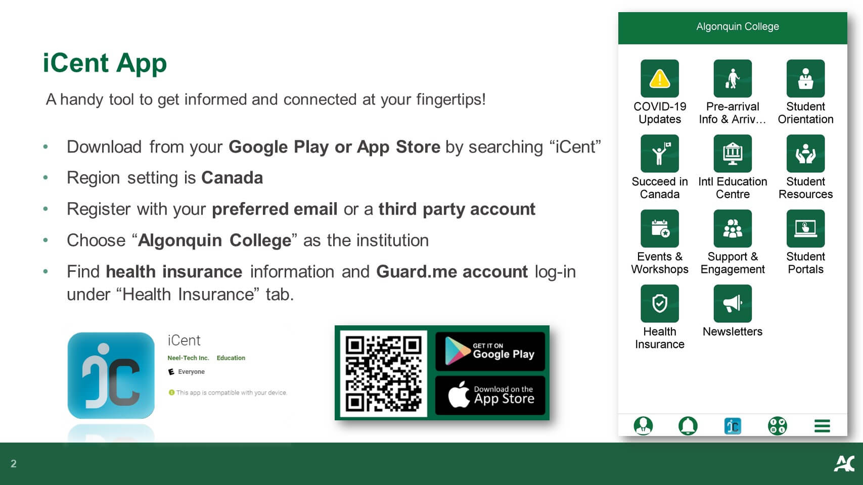 iCent App Instructions - International Education Centre