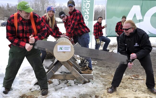 Pembroke campus Loggersports team revs up for the Grey Cup! | News