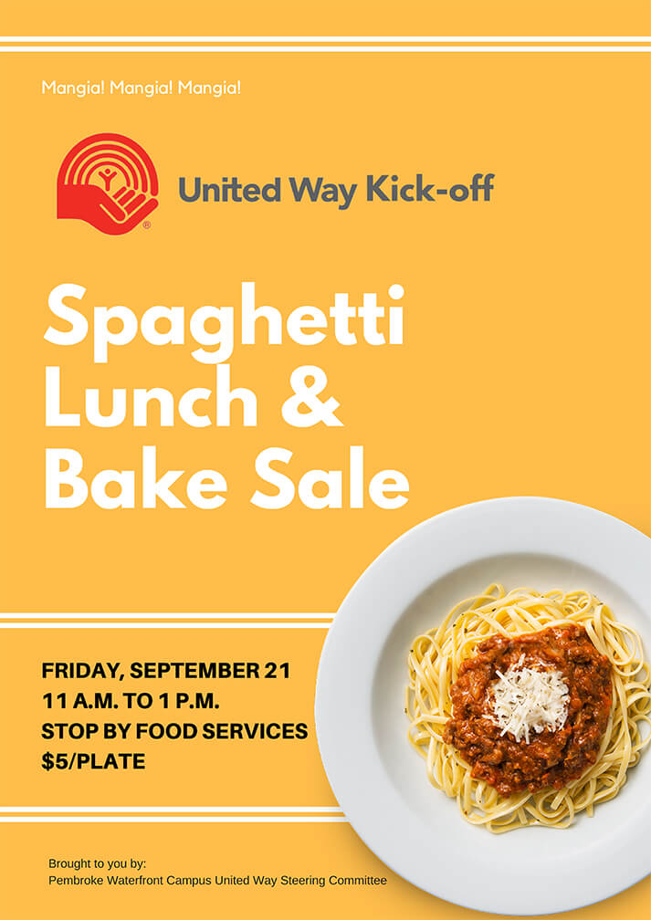 Spaghetti Lunch & Bake Sale - Pembroke Campus