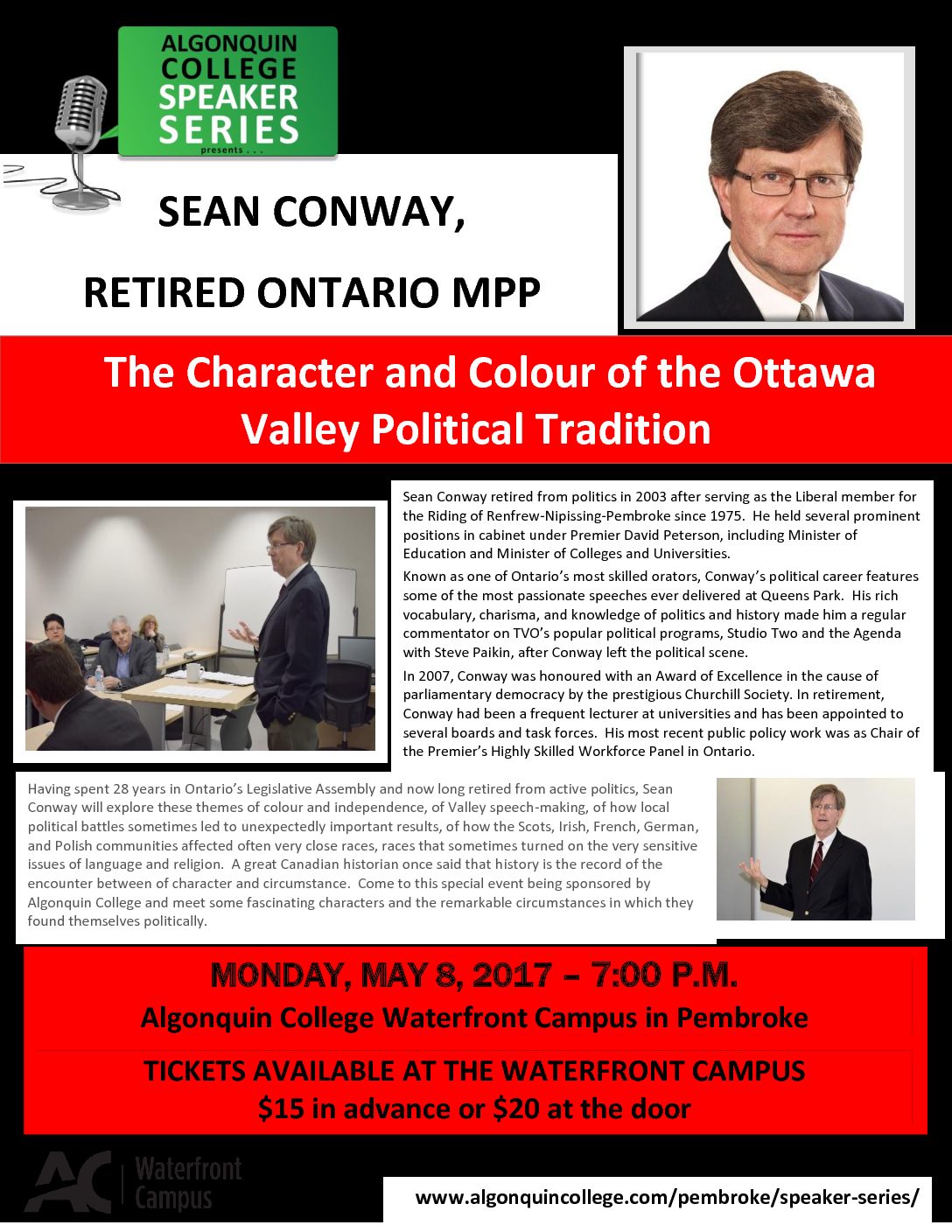 Sean Conway Poster 2017-newlogo - Pembroke Campus