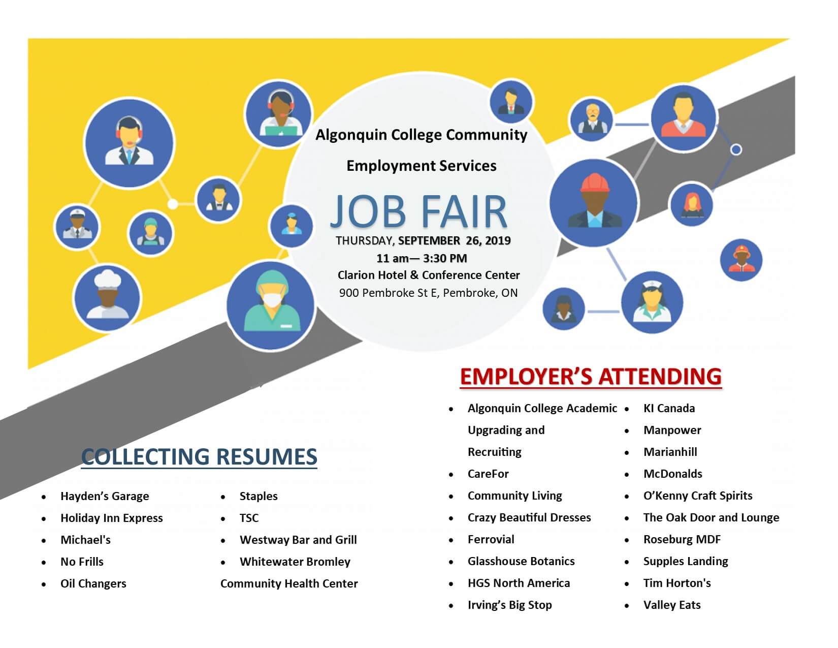 Algonquin College Community Employment Services Job Fair - Pembroke Campus