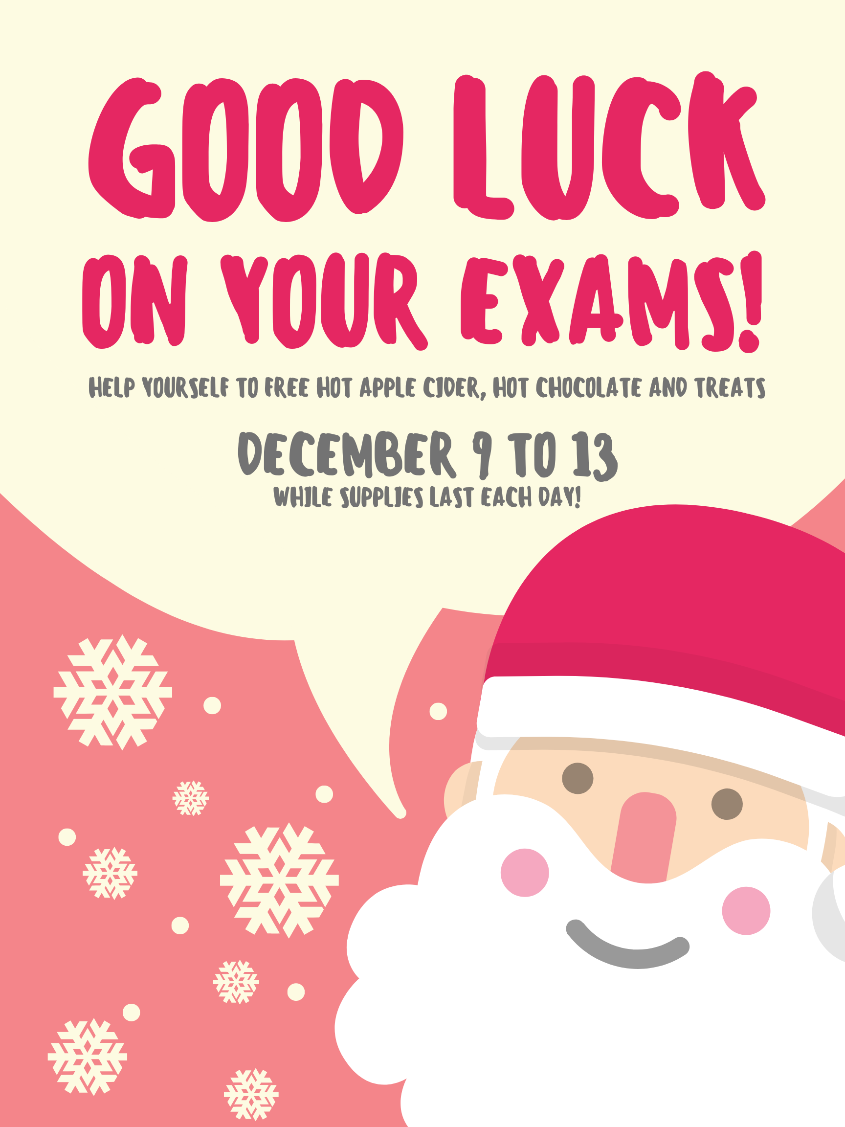 Exam Week Hospitality Table - Pembroke Campus