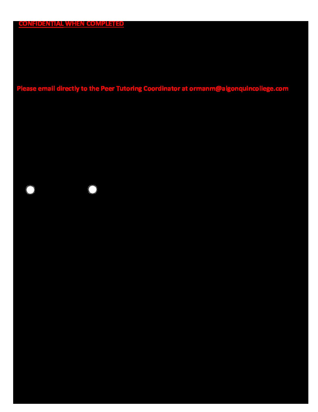 Peer Tutoring Instructor Reference Form (Jan 2024) - Pembroke Campus