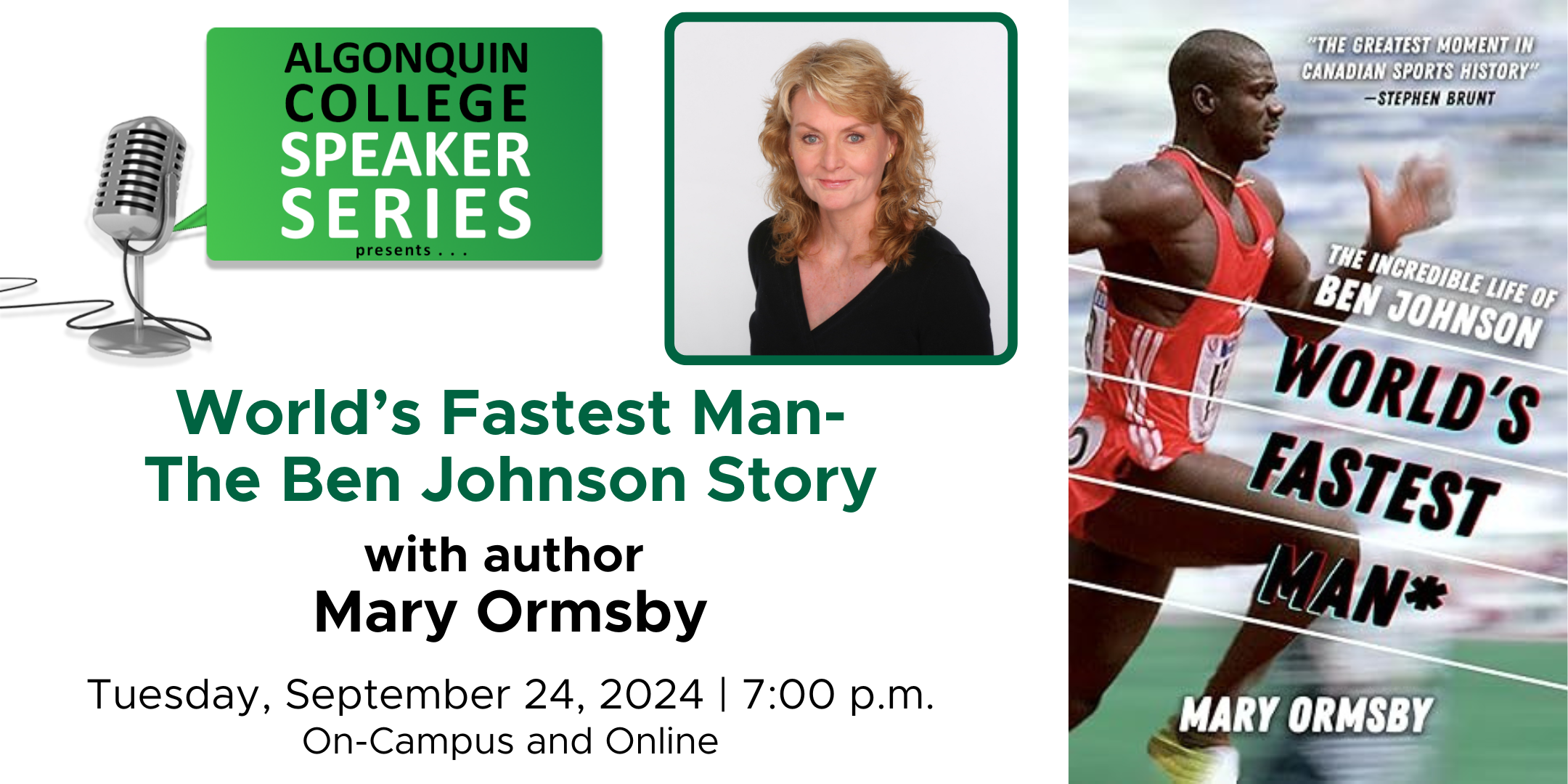 Speaker Series: World's Fastest Man-The Ben Johnson Story with Mary ...