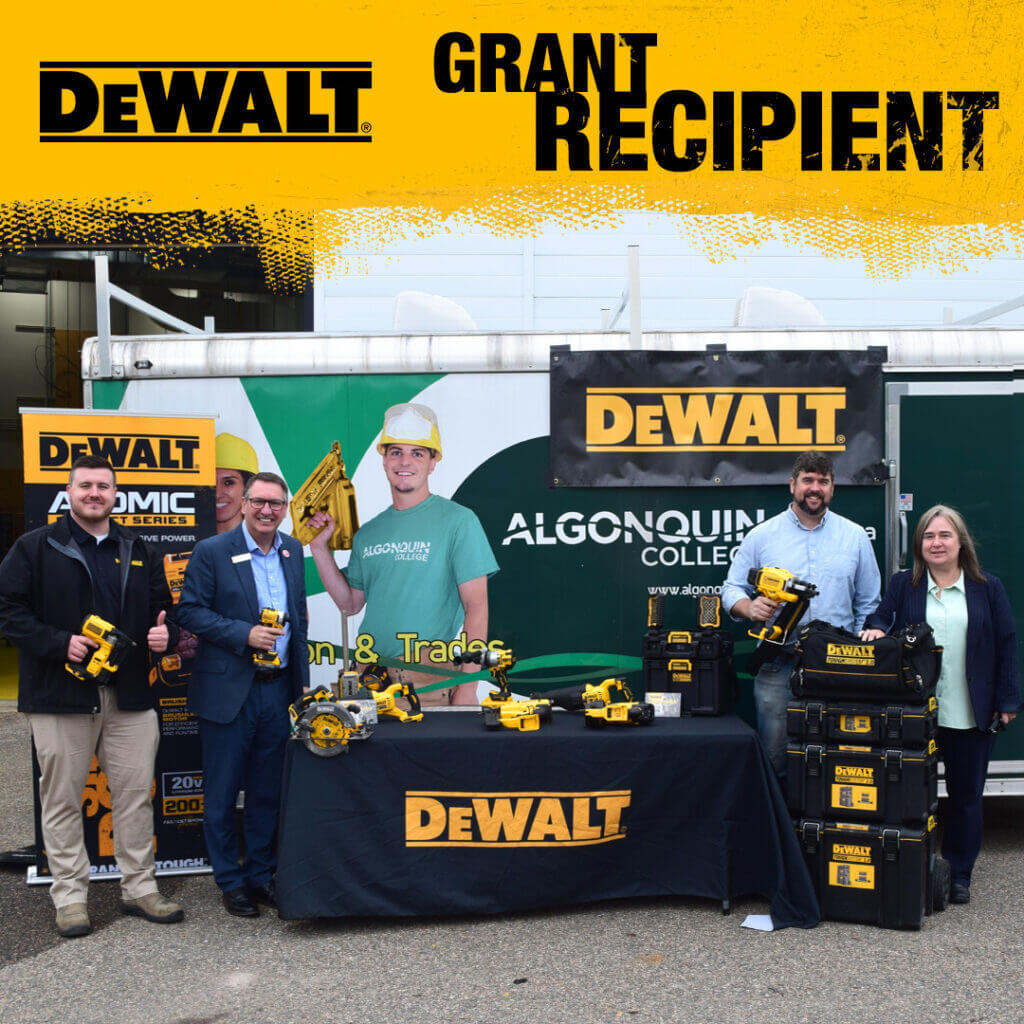 Algonquin College’s Pembroke Campus Is Named a DEWALT® Grow the Trades Grant Recipient ...