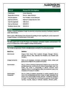 HR22 | Corporate Policies