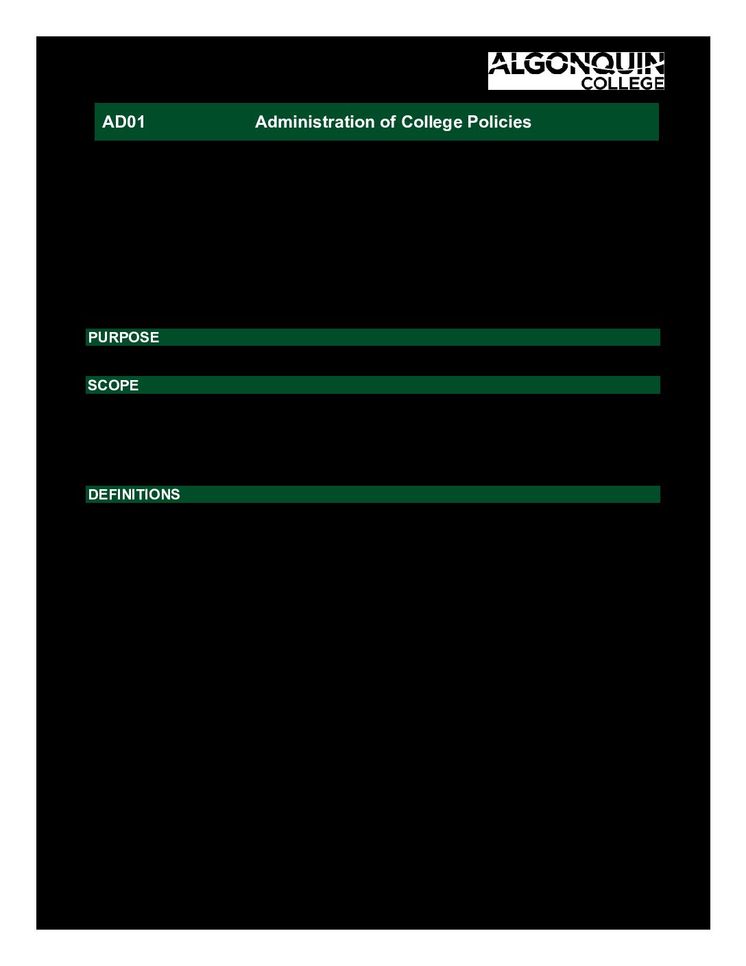 AD01 | Corporate Policies