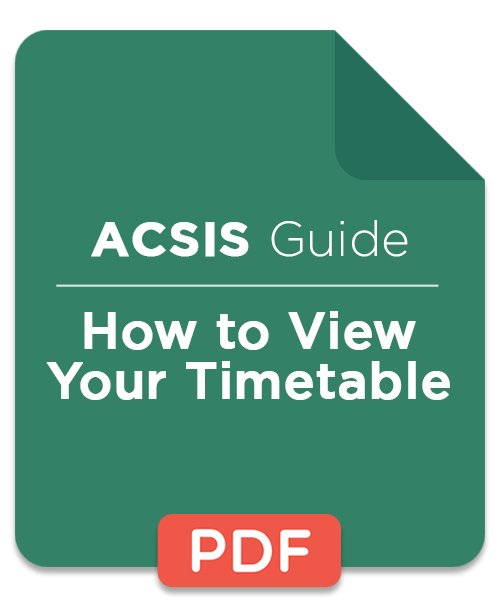 ACSIS How To - Registrar's Office