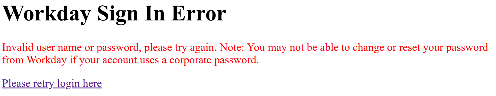 Common Sign-in Issues - Workday Support